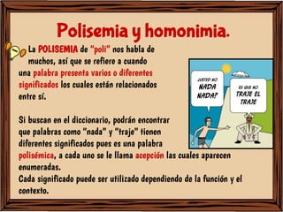 Las palabras y sus relaciones semánticas | PPTX