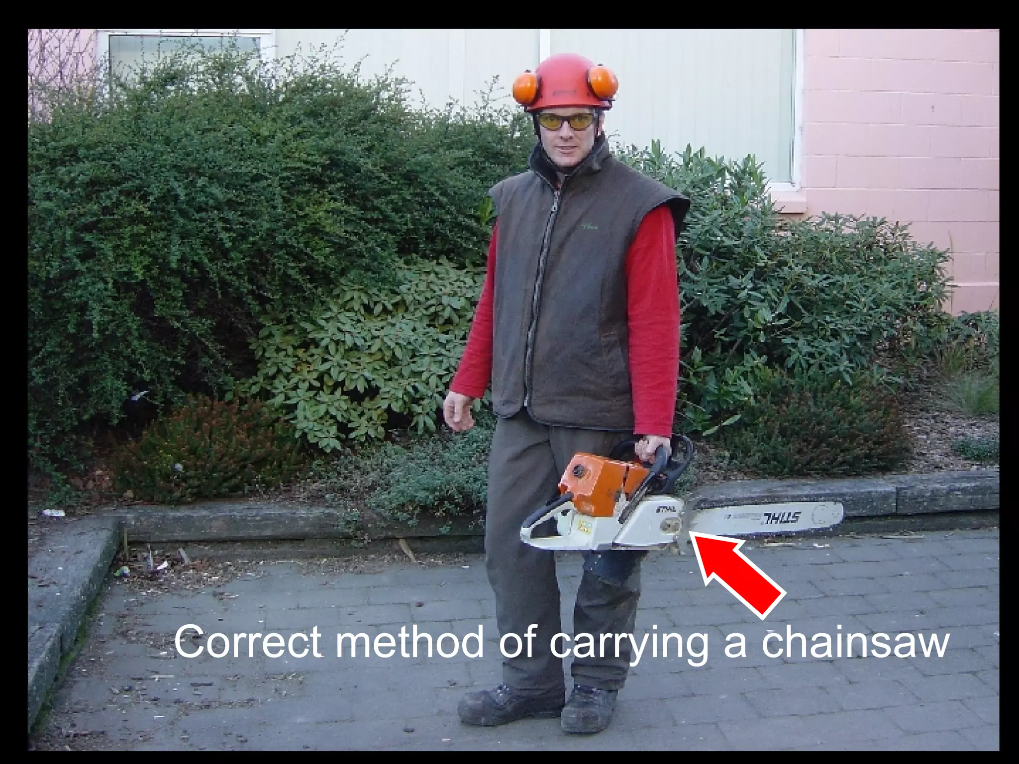 Correct Way Of Carrying A Chainsaw | PPT