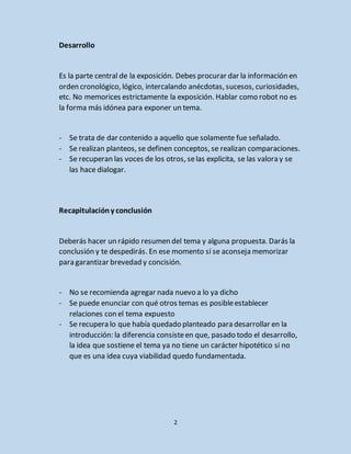 Como preparar una correcta exposición oral | DOCX