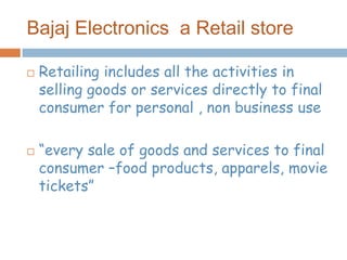 Retail Electronic store management | PPTX