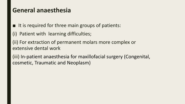 Anesthesia For Dental surgery | PPTX | Ear, Nose and Throat Conditions ...