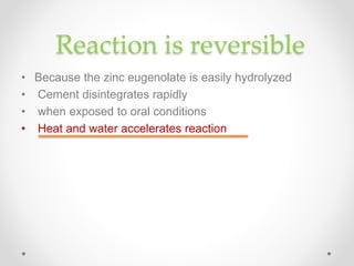 Zinc Oxide Eugenol Cement | PPTX