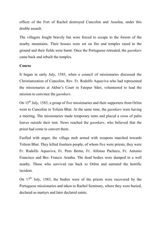Corrected draft of The Cuncolim Revolt - Goan Portuguese History volt ...