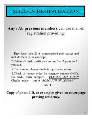 2019 Leonia Swim Club Brochure | PDF