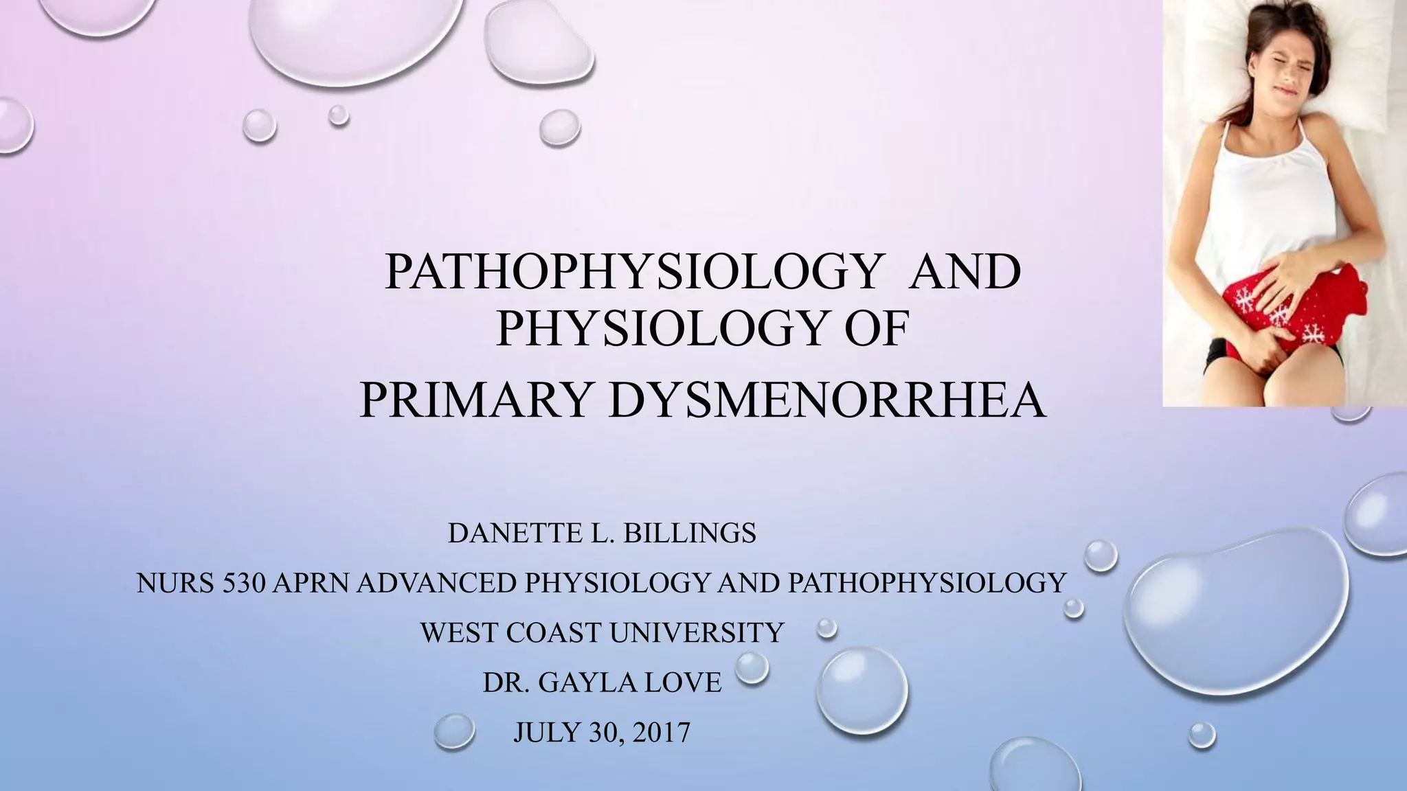 Pathophysiology of primary dysmenorrhea | PPTX