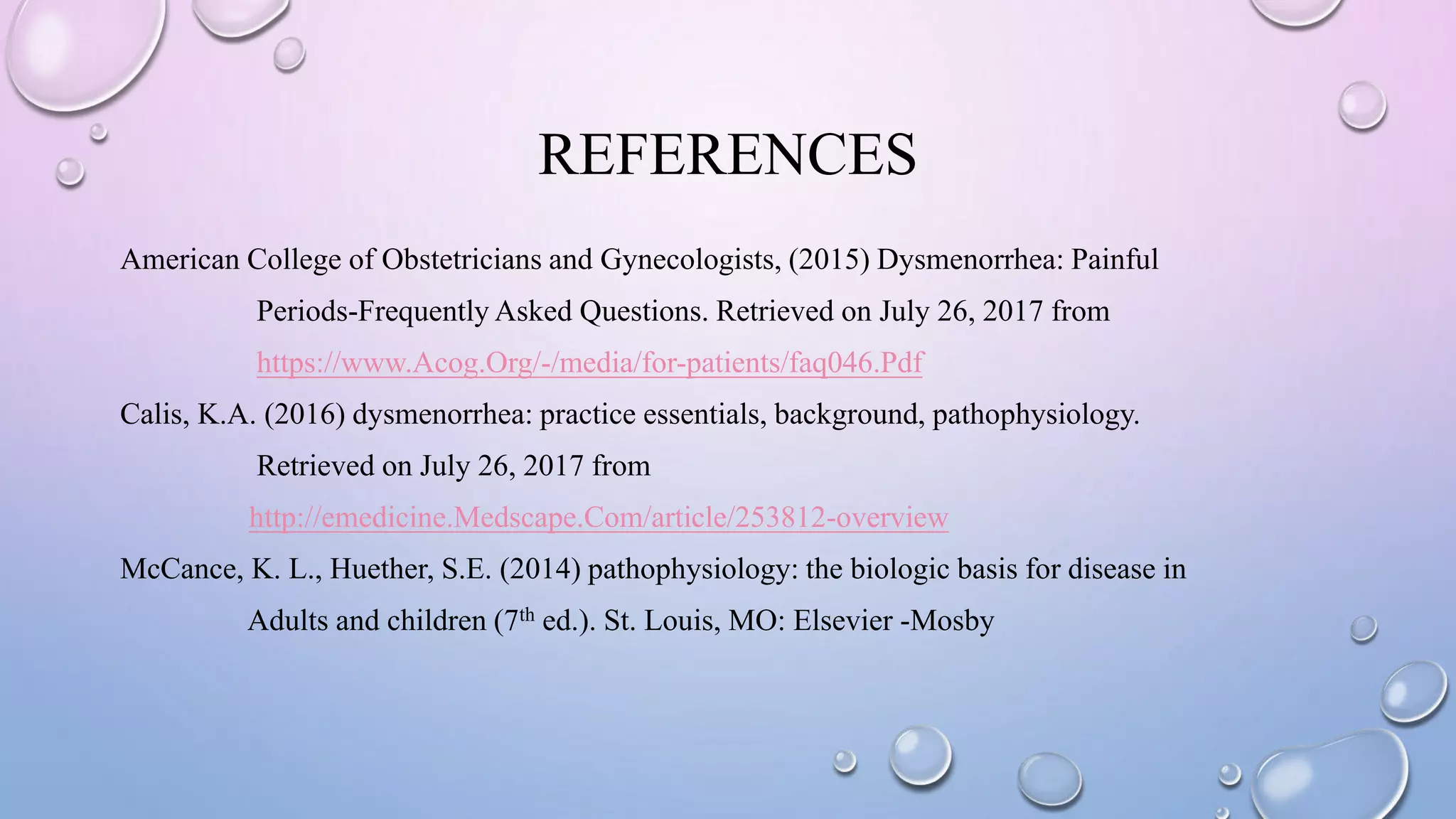 Pathophysiology of primary dysmenorrhea | PPTX