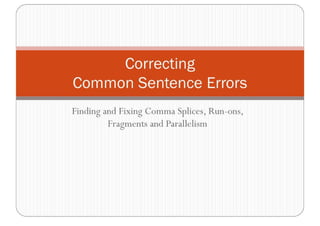Correcting Common Sentence Errors | PPT