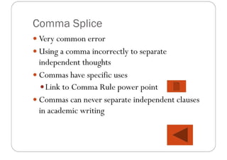Correcting Common Sentence Errors | PPT