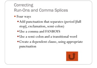 Correcting Common Sentence Errors | PPT