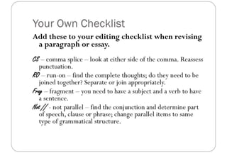 Correcting Common Sentence Errors | PPT