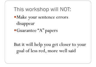 Correcting Common Sentence Errors | PPT