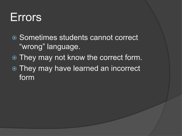 Correcting errors in elt | PPTX | Education