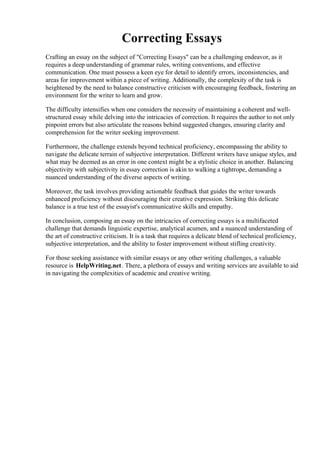 Correcting Essays | PDF