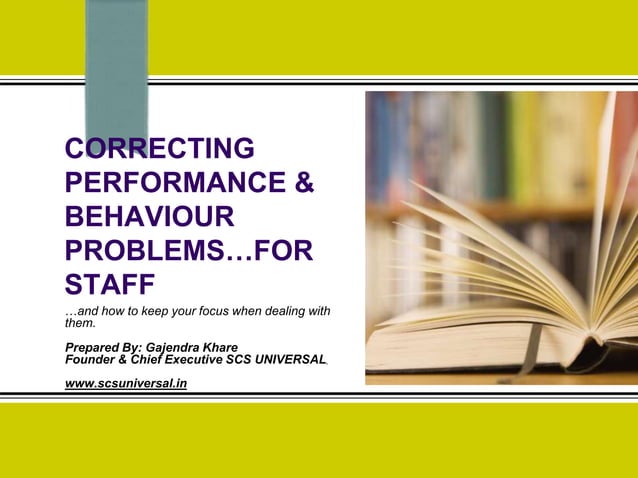 Correcting Performance And Behaviour Problem For Staff Members Ppt