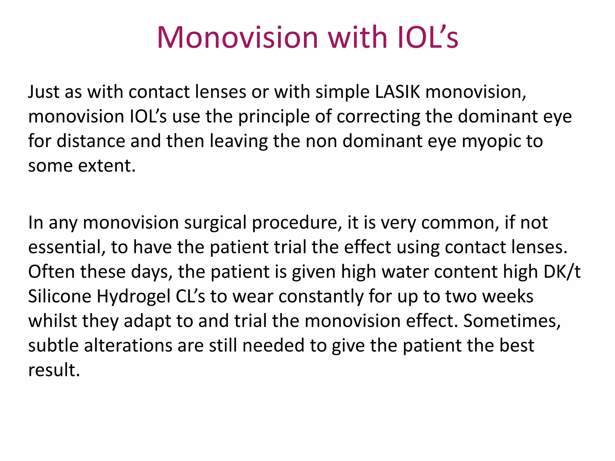 Correcting presbyopia - Modern Options | PPTX
