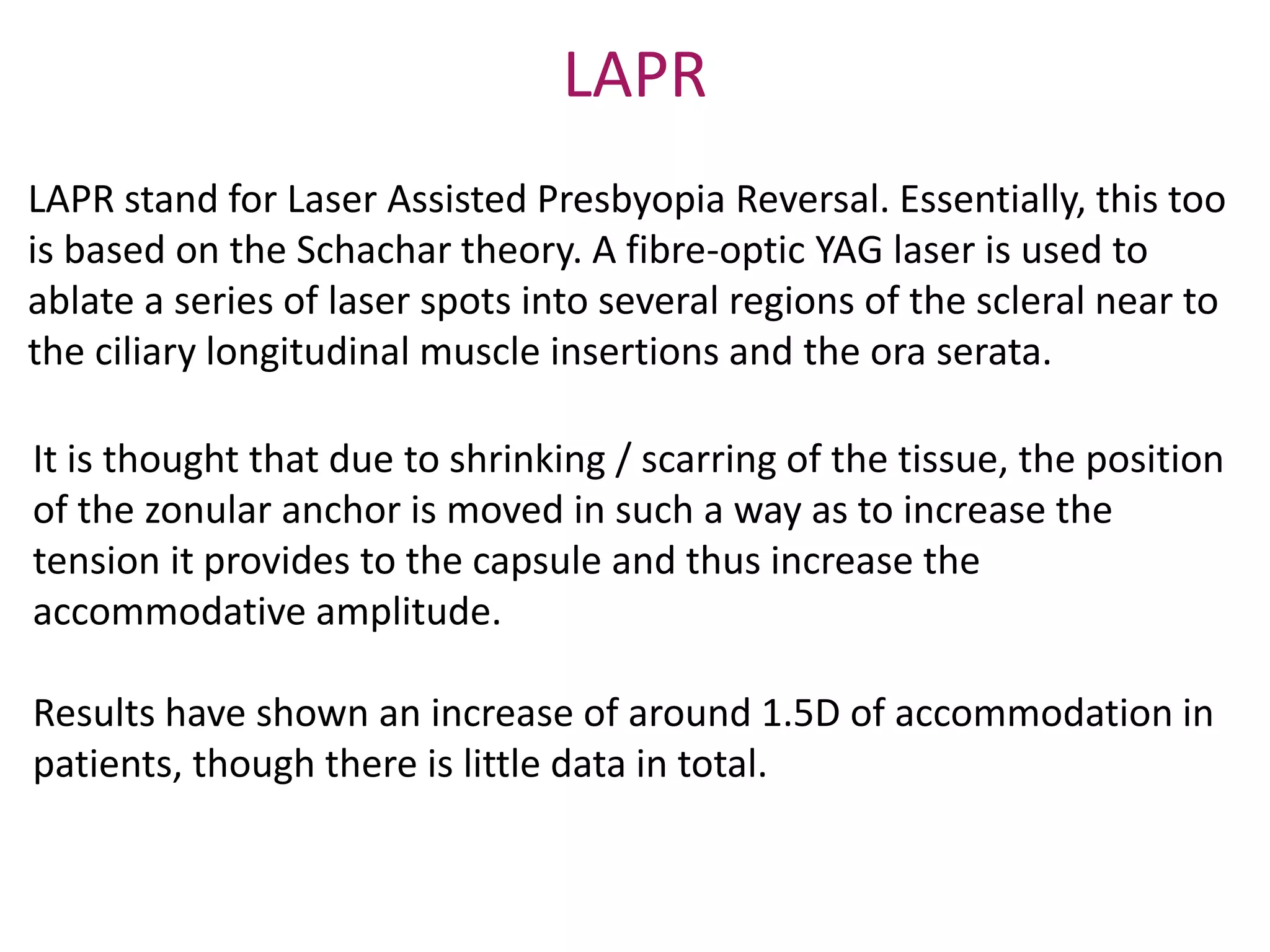 Correcting presbyopia - Modern Options | PPTX