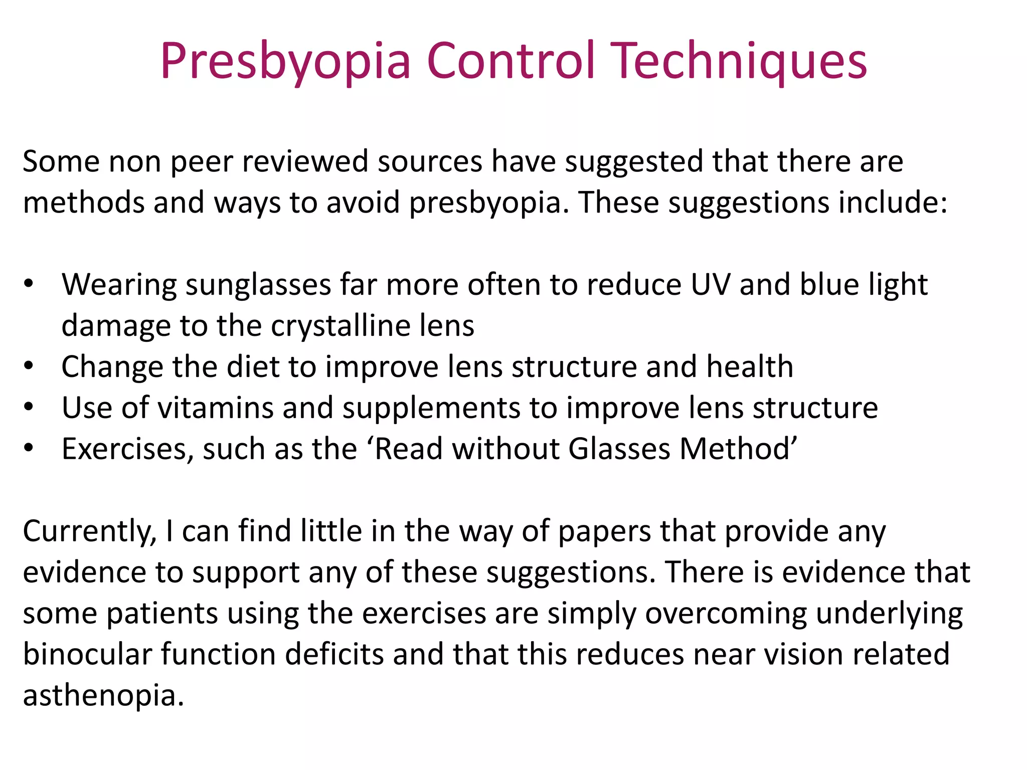 Correcting presbyopia - Modern Options | PPTX