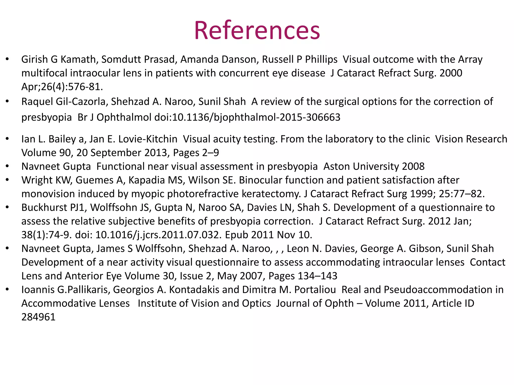 Correcting presbyopia - Modern Options | PPTX
