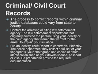 Correcting your Public Records | PPTX
