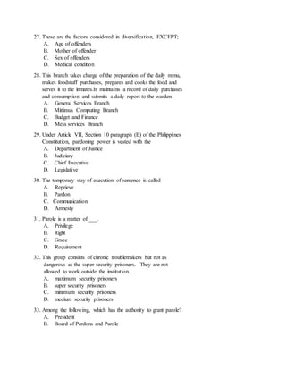 Correctional administration questionaire | DOCX