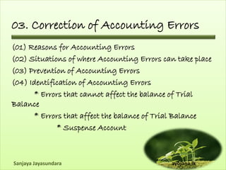 Correction of accounting errors | PDF