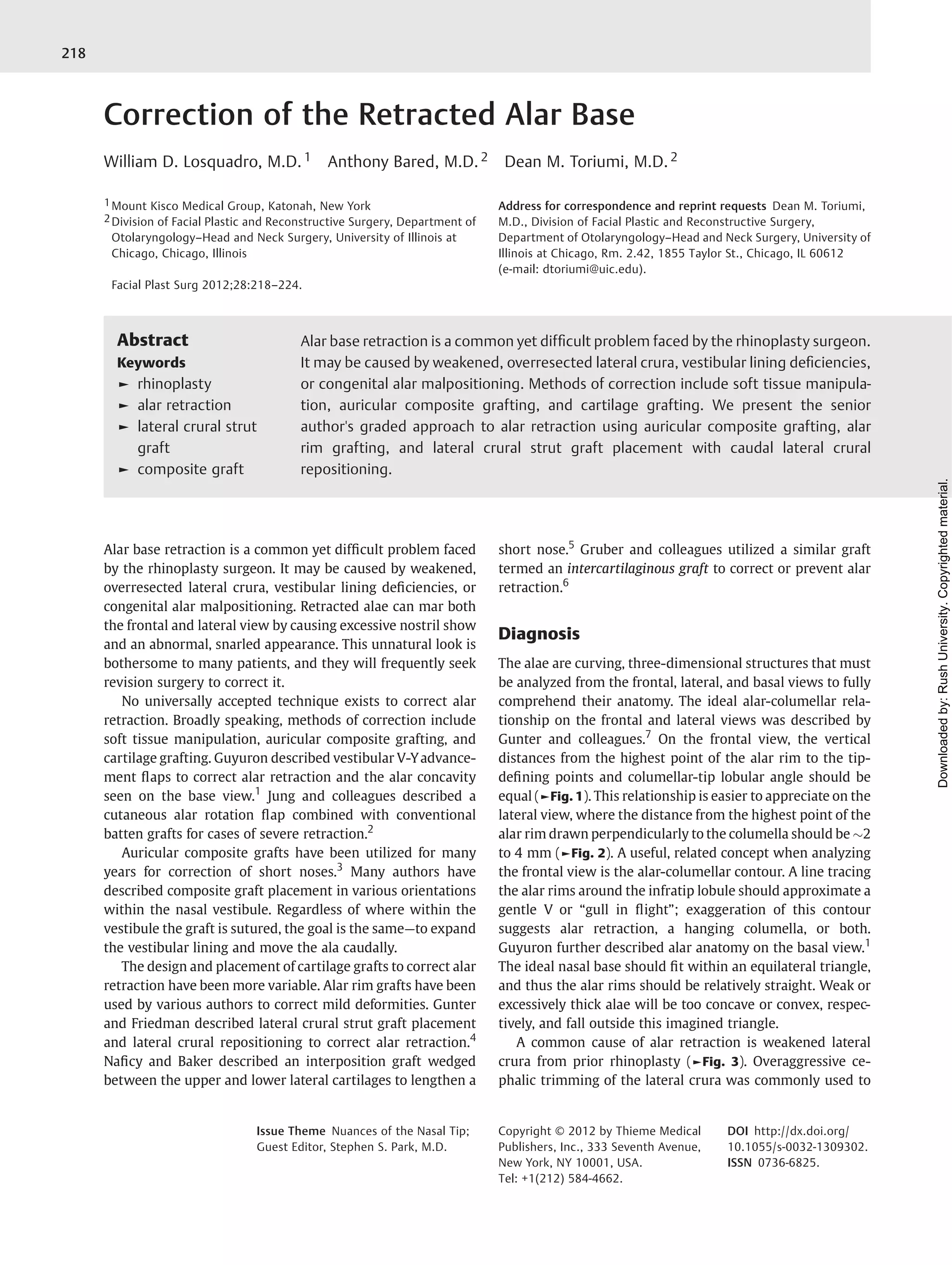 Correction of the retracted alar base | PDF