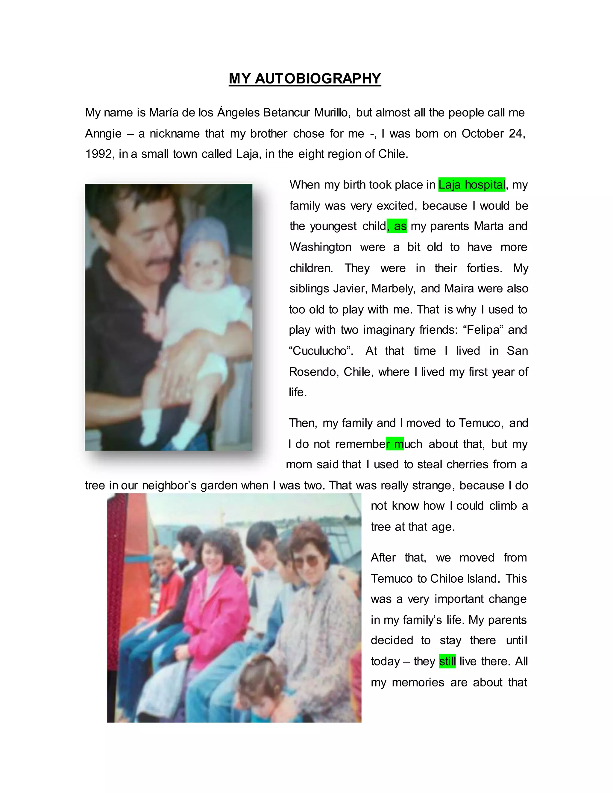 Corrections eportf my autobiography | DOCX