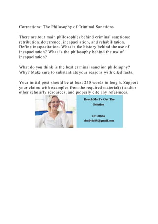 Corrections The Philosophy of Criminal SanctionsThere are four .docx