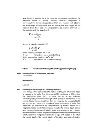 Corrections to the Foundation of Theory of Everything and Energy Theory ...