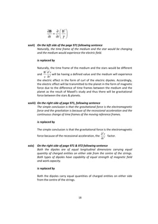 Corrections to the Foundation of Theory of Everything and Energy Theory of Matter & Cosmology | PDF