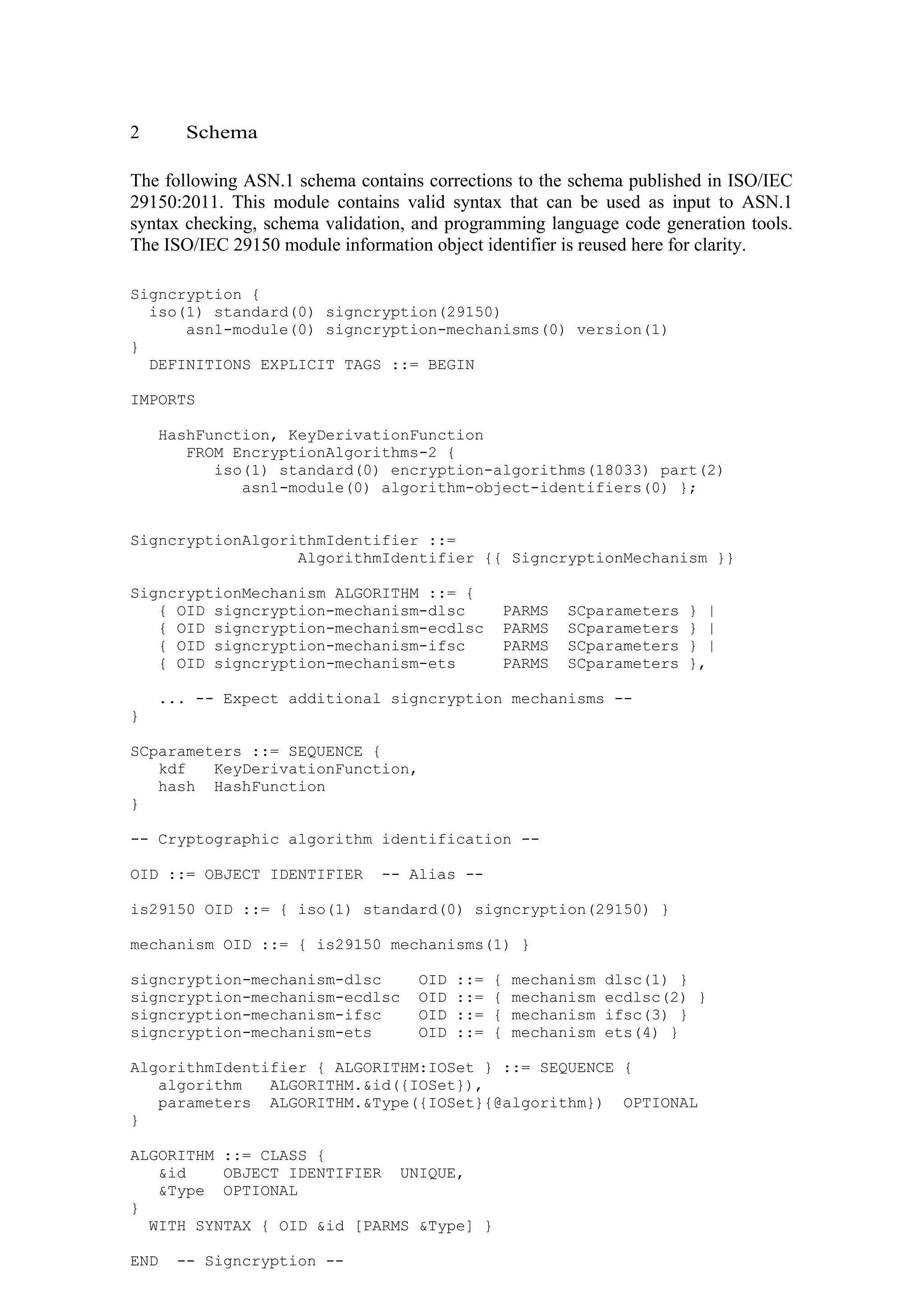 Proposed ISO/IEC 29150 ASN.1 Schema Corrections | PDF