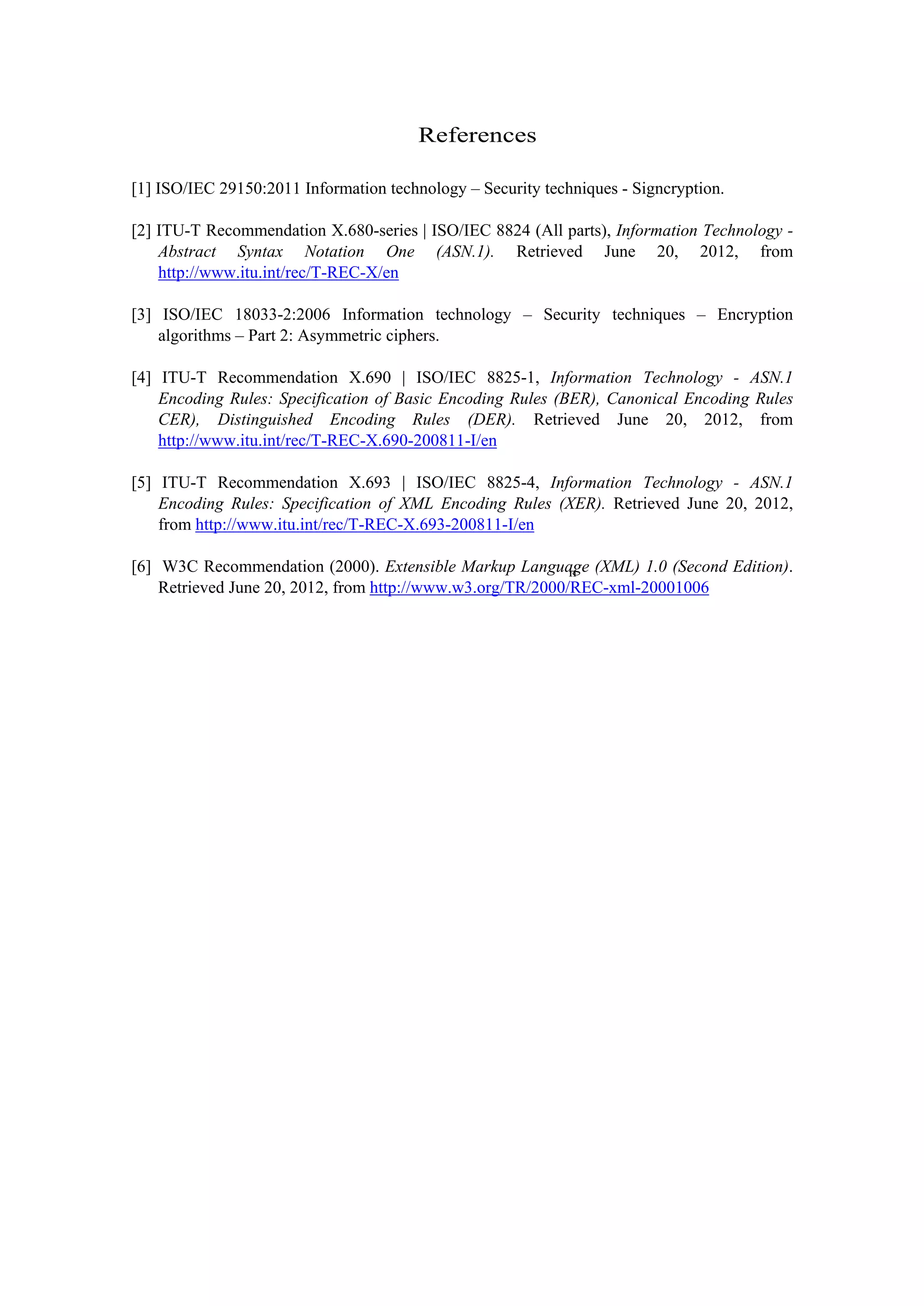 Proposed ISO/IEC 29150 ASN.1 Schema Corrections | PDF