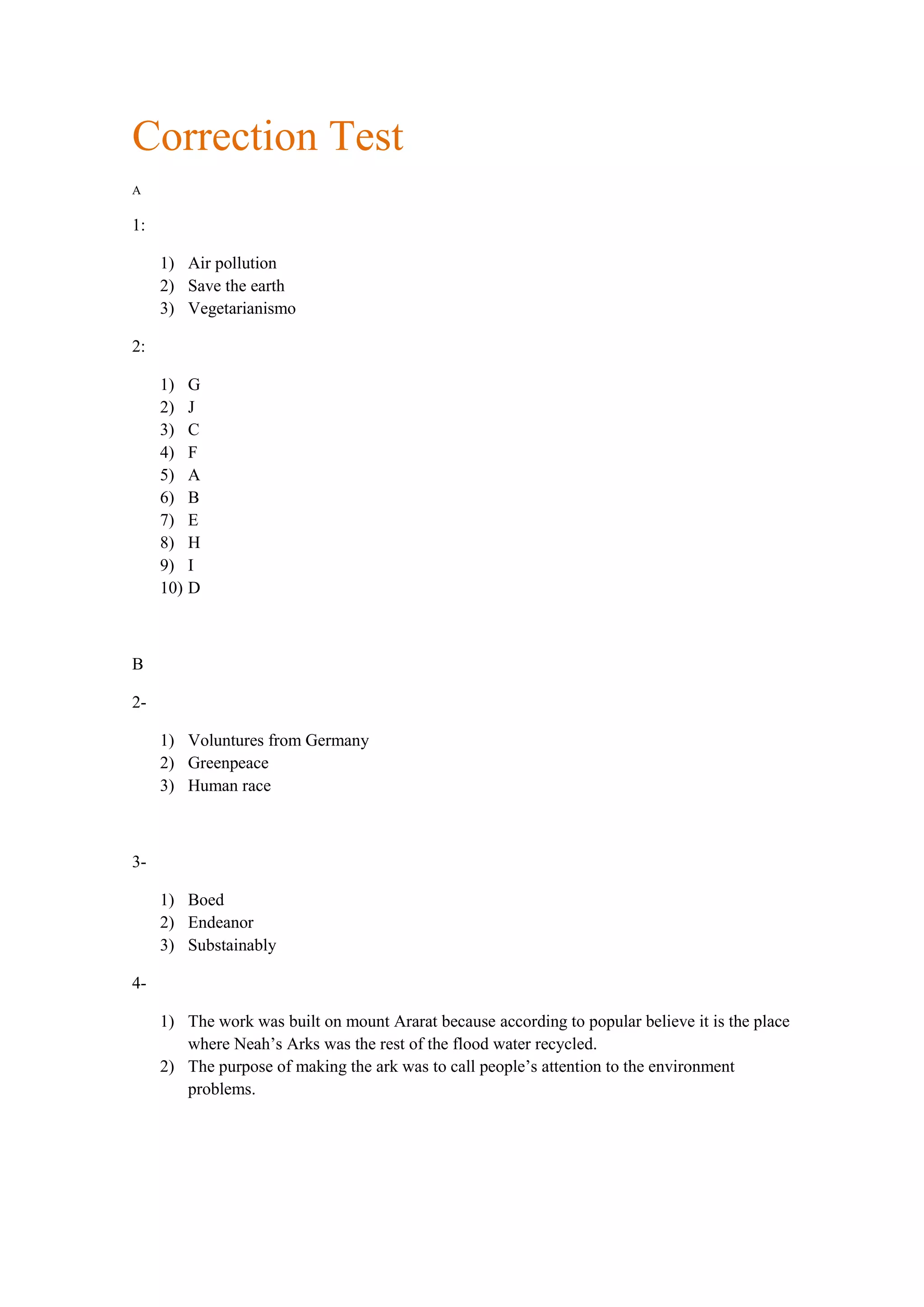 Correction test | PDF