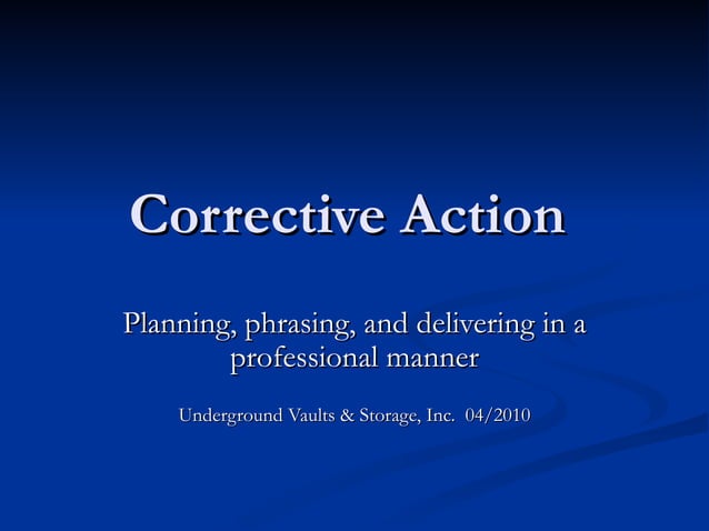 Corrective action 2010 | PPT