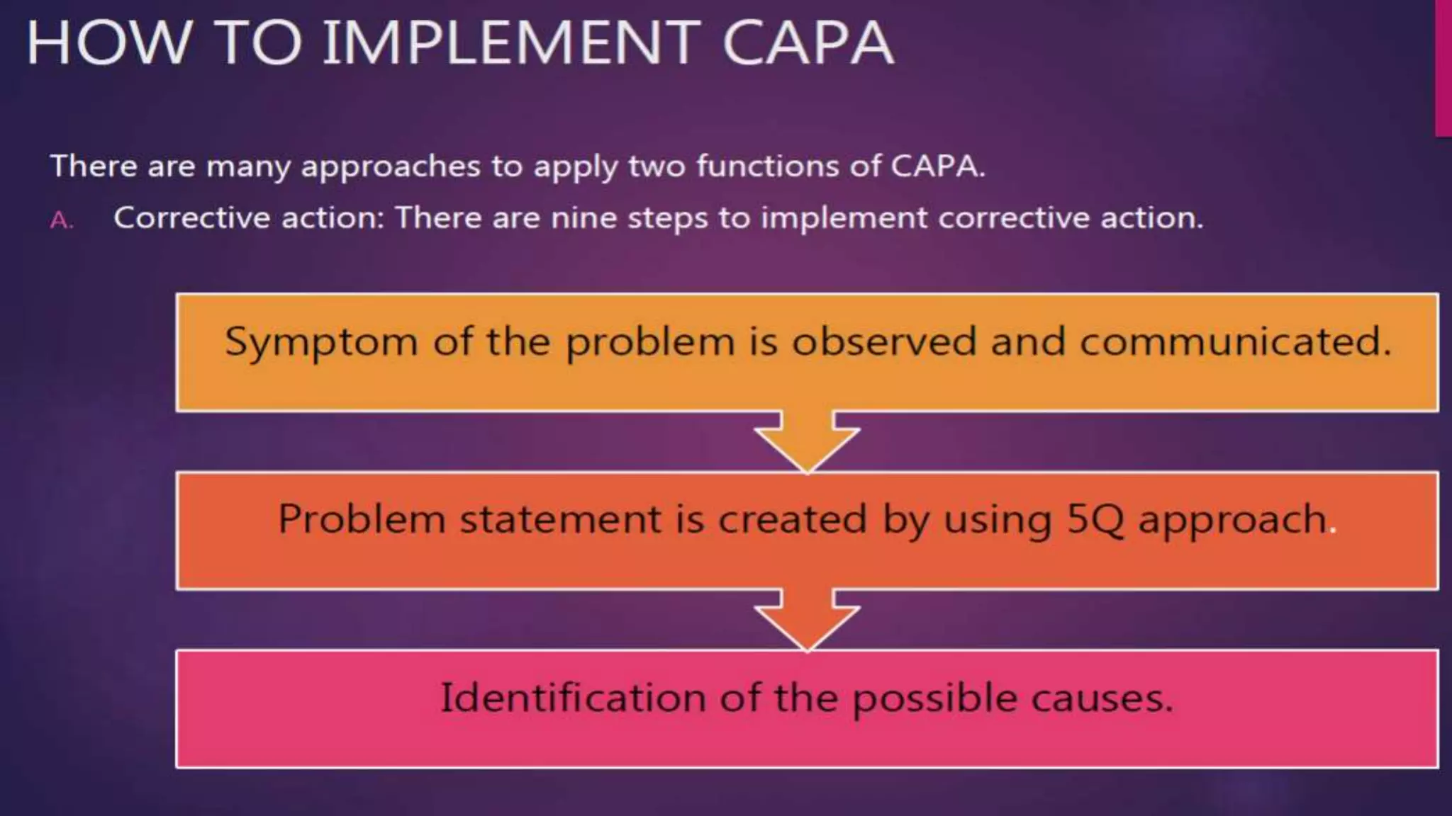 Corrective actions and preventive actions | PPTX