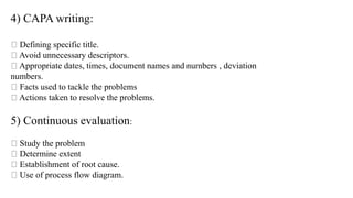Corrective actions and preventive actions | PPTX