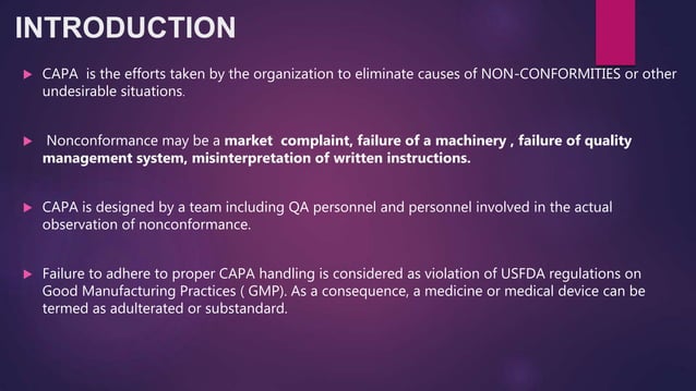 Corrective action preventive action (capa) | PPTX | Business | Business and Finance