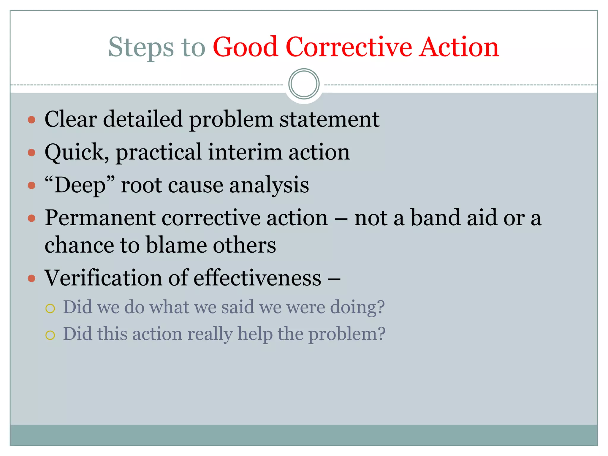 Corrective action training april 2013 | PPTX
