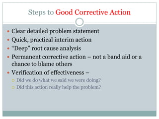 Corrective action training april 2013 | PPTX