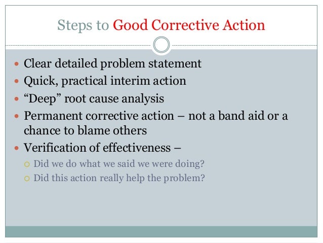 Corrective action training april 2013