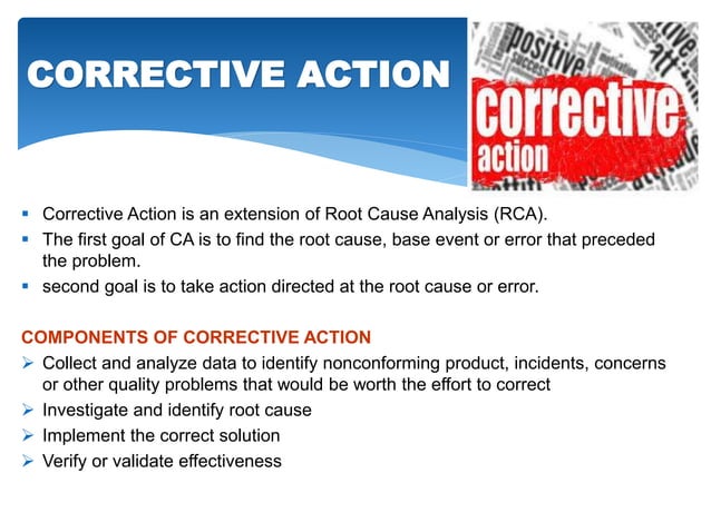 Corrective and preventive action | PPTX