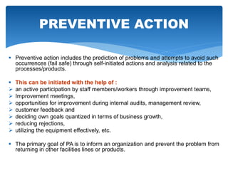 Corrective and preventive action | PPTX