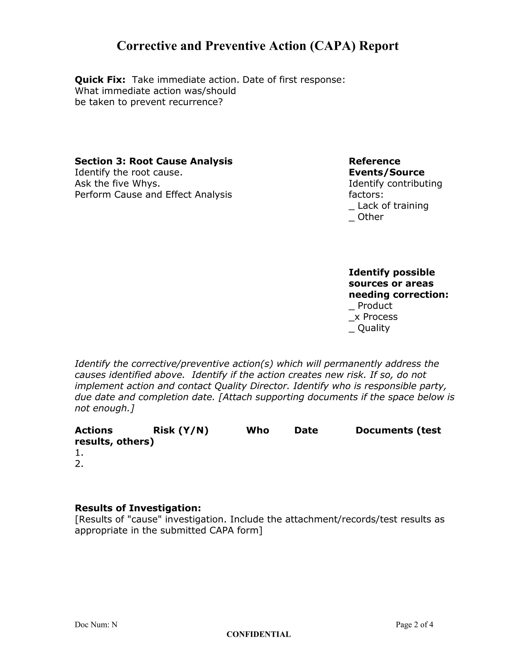 Corrective and preventive action plan CAPA report form | PDF