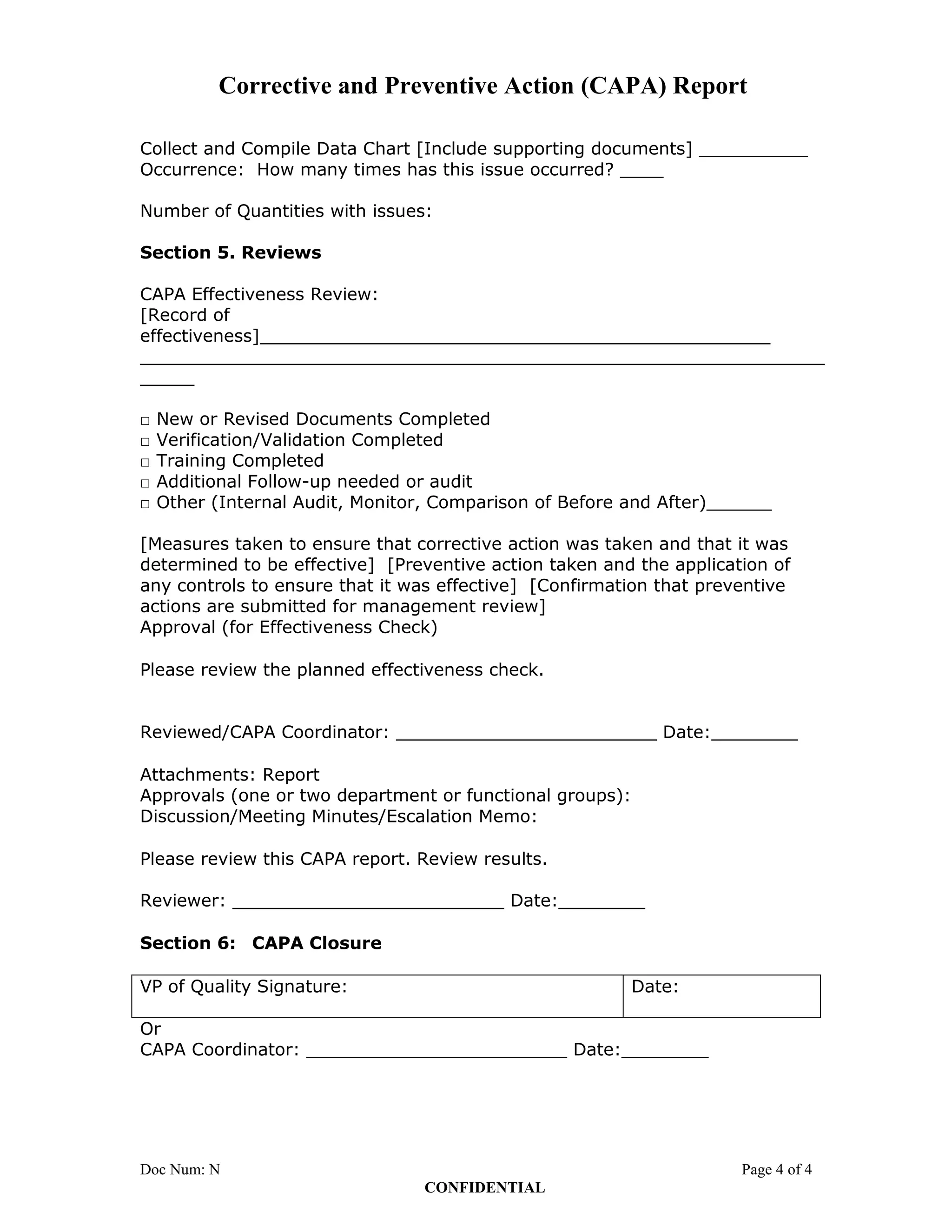 Corrective and preventive action plan CAPA report form | PDF