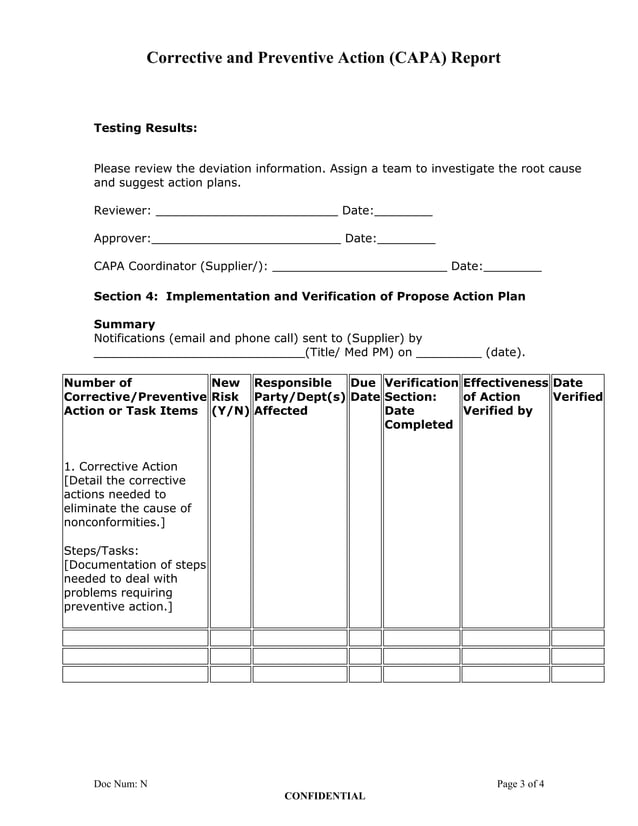 Corrective and preventive action plan CAPA report form | PDF | Business | Business and Finance
