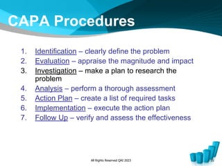 Corrective and Preventive Actions | PDF