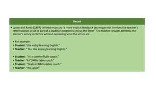 Corrective feedback in teaching pronunciation | PPTX