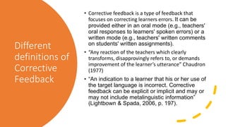 Corrective feedback in teaching pronunciation | PPTX