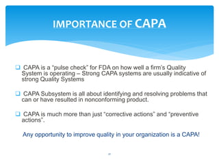 Corrective & Preventive actions (CAPA) | PPTX
