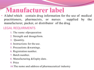 Correct labeling the drugs.pptx | Pharmaceutical Industry | Industries